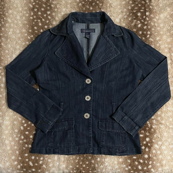 Baccini | Jackets & Coats | Baccini Dark Denim Jacket Classic Tailored ...